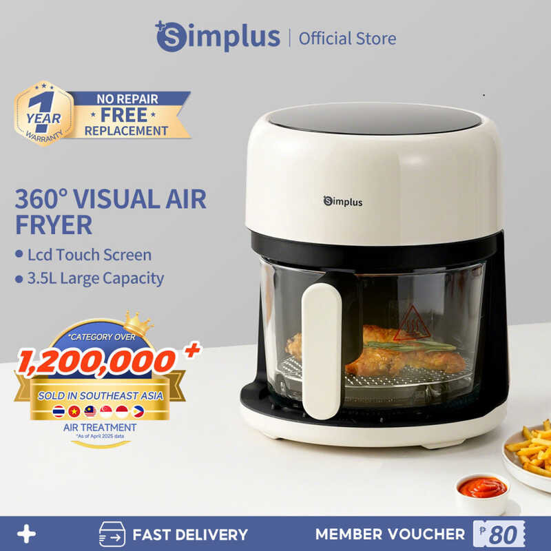 Simplus 360°Visual Air Fryer Multifunction Non-Stick Oil Free Kitchen ...