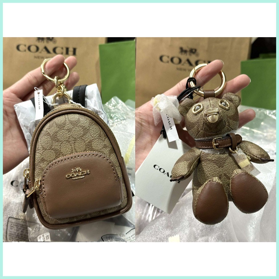 Mini Court Backpack Bag Charm In Signature Canvas With Coach Stamp ...