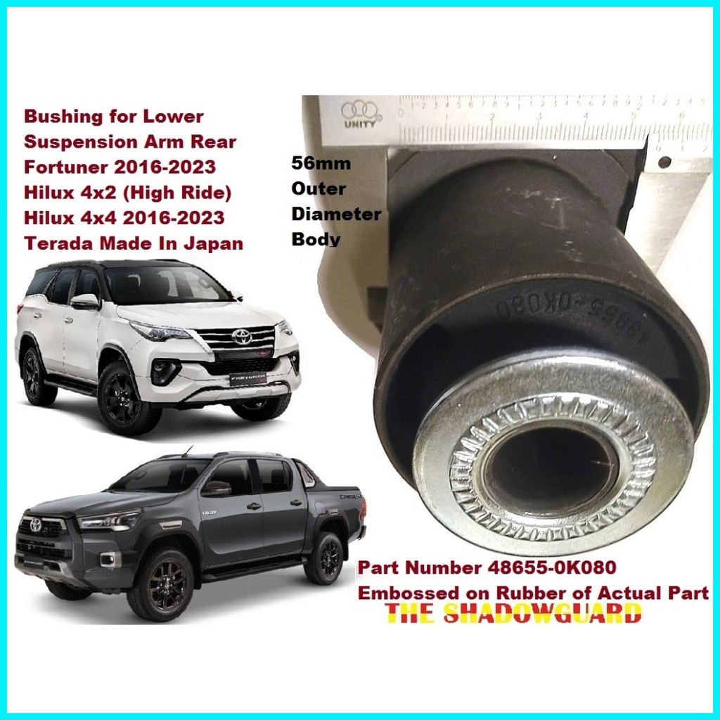 REAR Bushing Lower Suspension Arm Fortuner Hilux High Ride 2016 Made In ...
