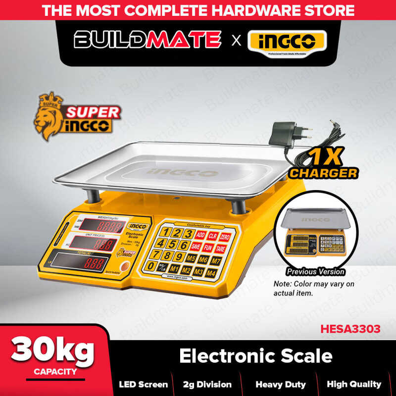 Buildmate X Ingco/ Wadfow/ POWERHOUSE Electronic Scale 30Kg Digital Weighing Kitchen Timbangan ...