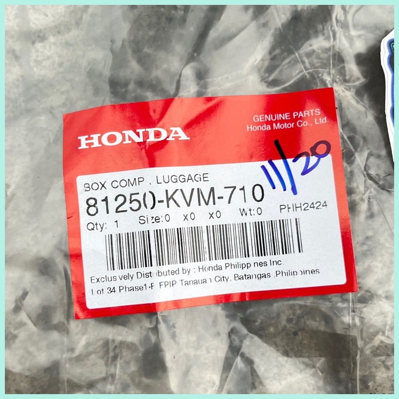Wave 100 U Box Luggage Box 81250-KVM-710 (Honda Genuine) | Shopee ...