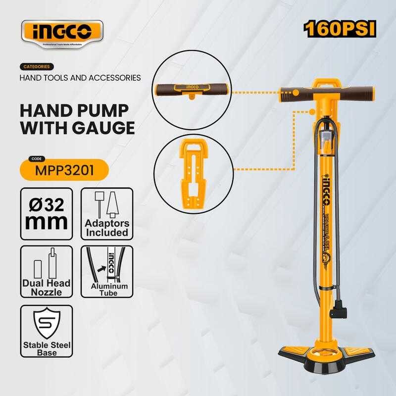 Ingco Hand Pump With Gauge Mpp3201 (Iht) Dbd | Shopee Philippines