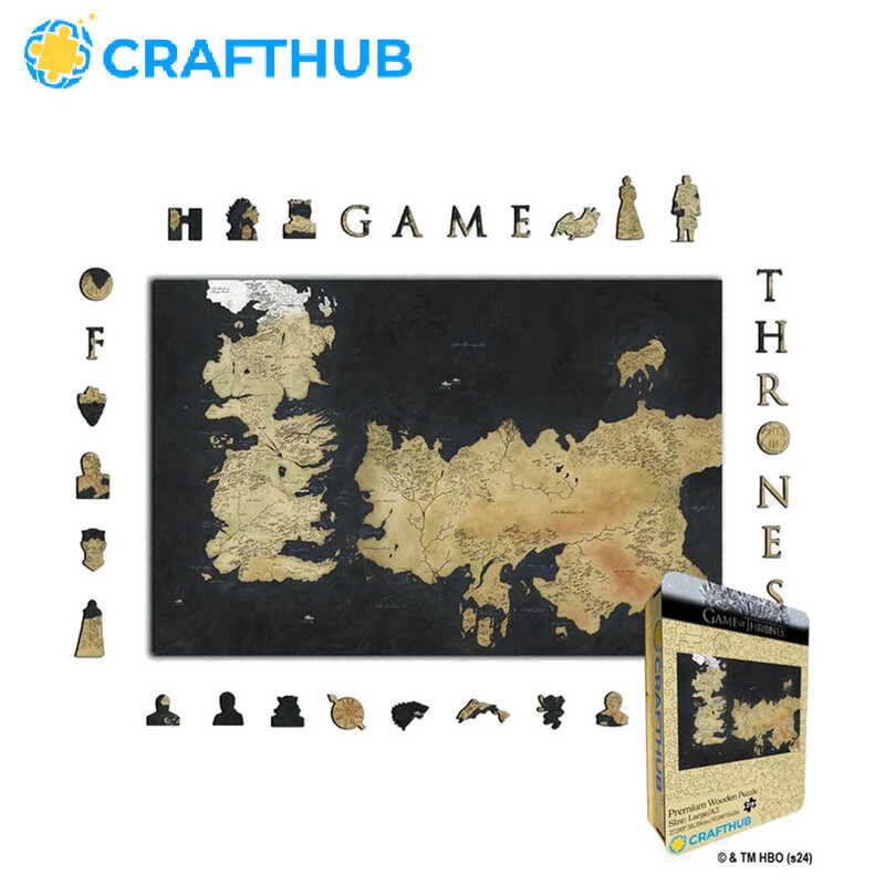 Tt Crafthub The Westeros Map - Of Thrones Wooden Jigsaw Puzzle Board ...