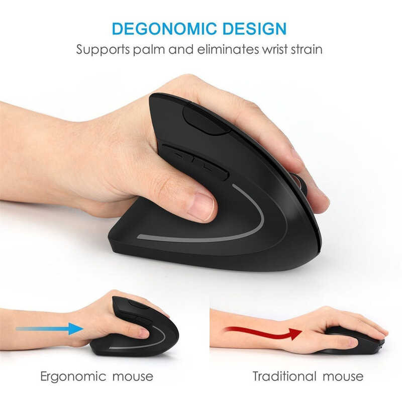 Ergonomic Vertical 2.4G Wireless Right Left Hand Gaming Mice 6D USB ...