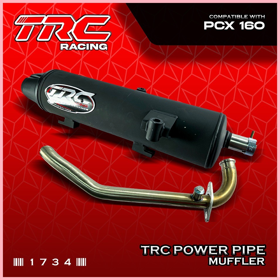TRC Racing Power Pipe PCX 160 Muffler Exhaust with Removable Silencer ...