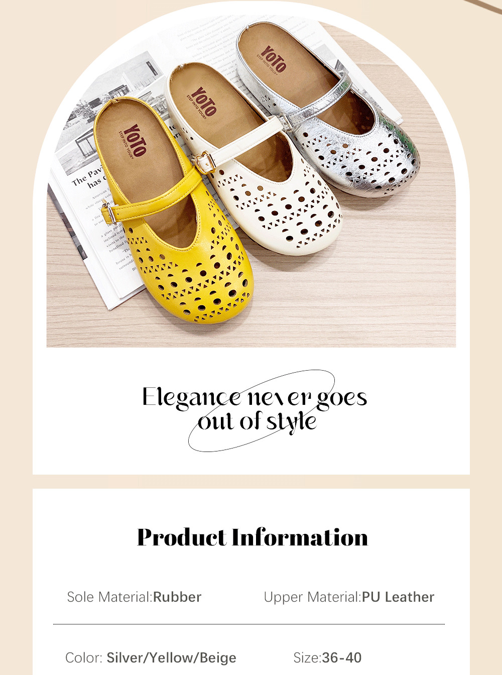 YOTO 5cm Hidden Platform Mules For Women Adjustable Buckle Breathable ...