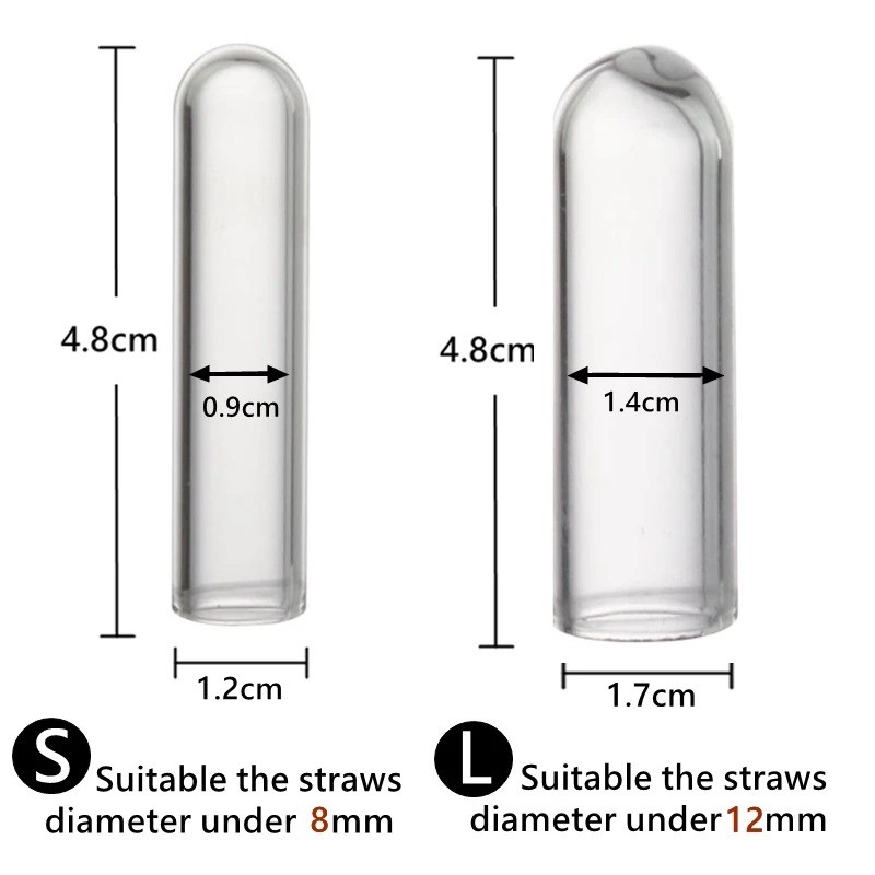 10pcs 8mm Stainless Steel Straw Cover Tip Reusable Glass Straw Cap For ...