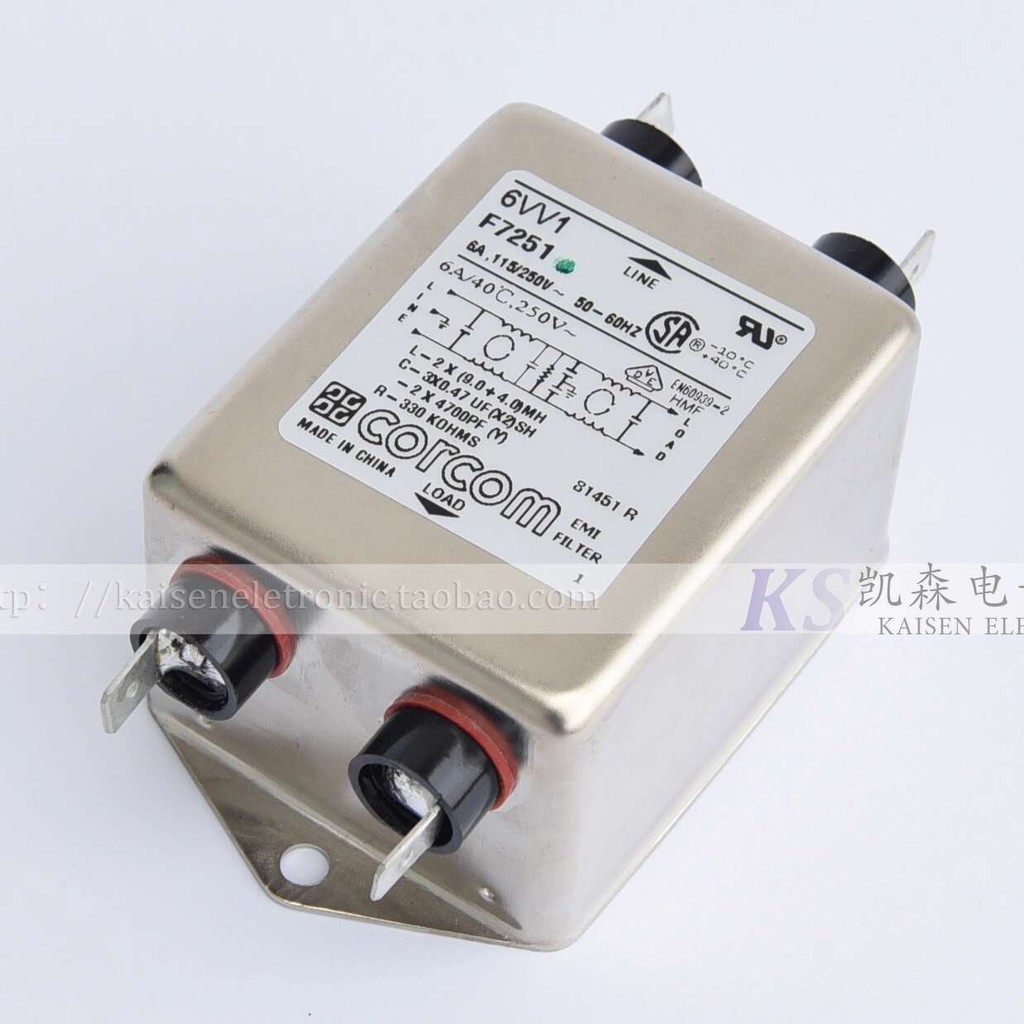 6VV1 6A Corcom VDE UL CSA Anti-electromagnetic Interference EMI IEC ...