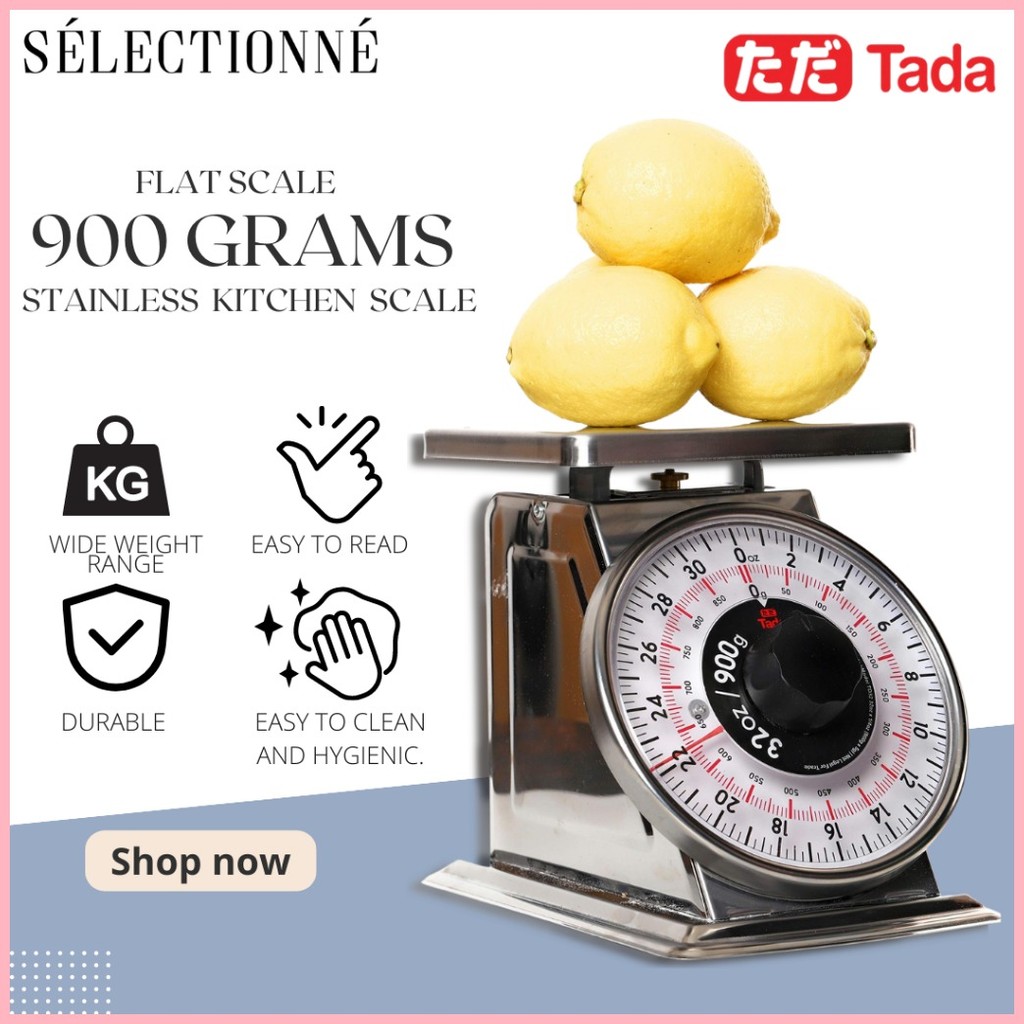 [TADA] TIMBANGAN 900 GRAMS Stainless Kitchen Flat Top Scale 32 Oz Ounce ...