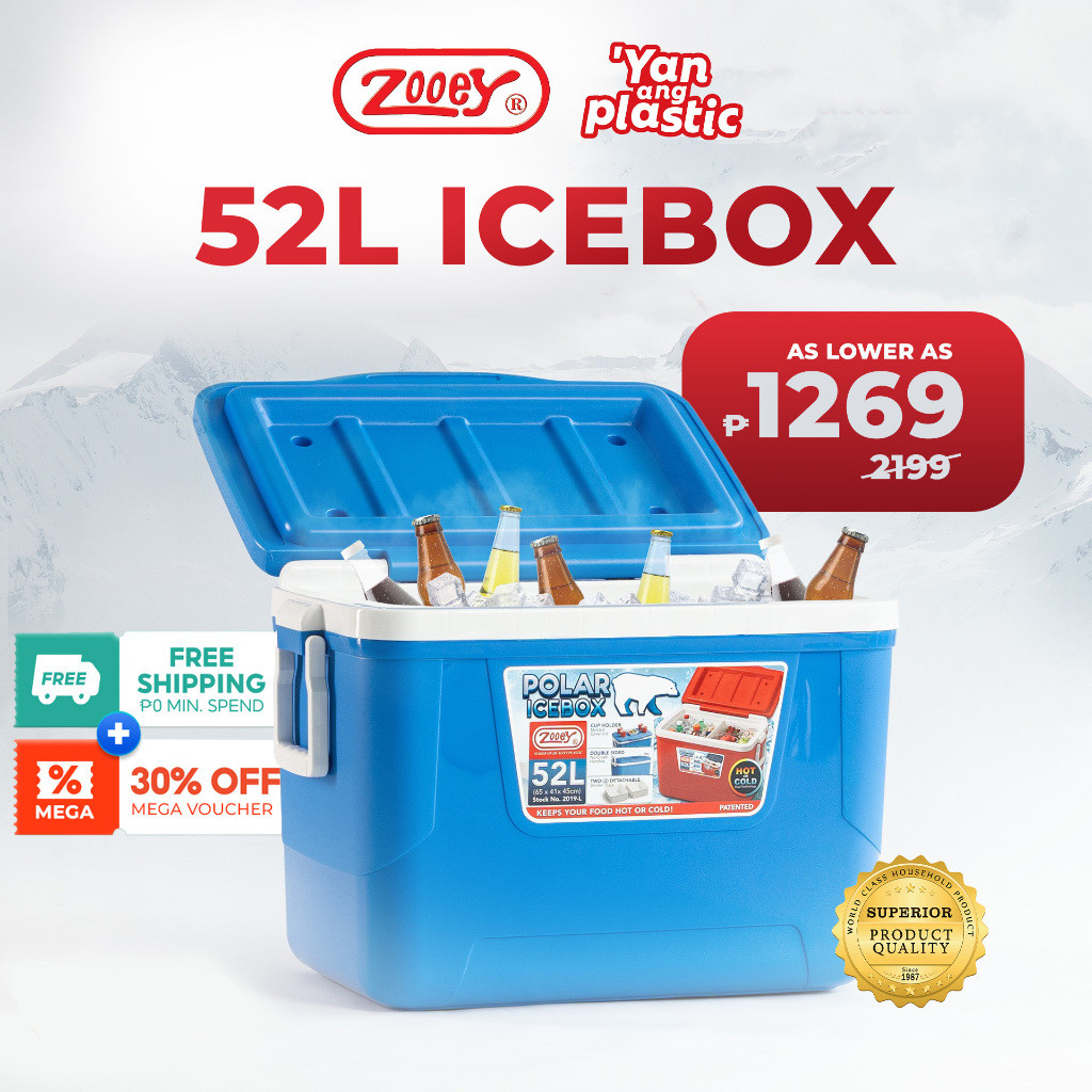 ORIGINAL! Zooey 52 Liters Ice Box Heavy Duty Ice Cooler | 2019-L ...