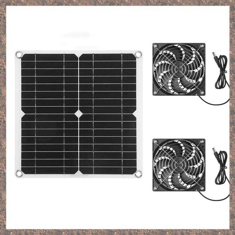 (Mudj) Panel Powered 11 Inch Ventilator Solar Exhaust For Pet Poultry ...