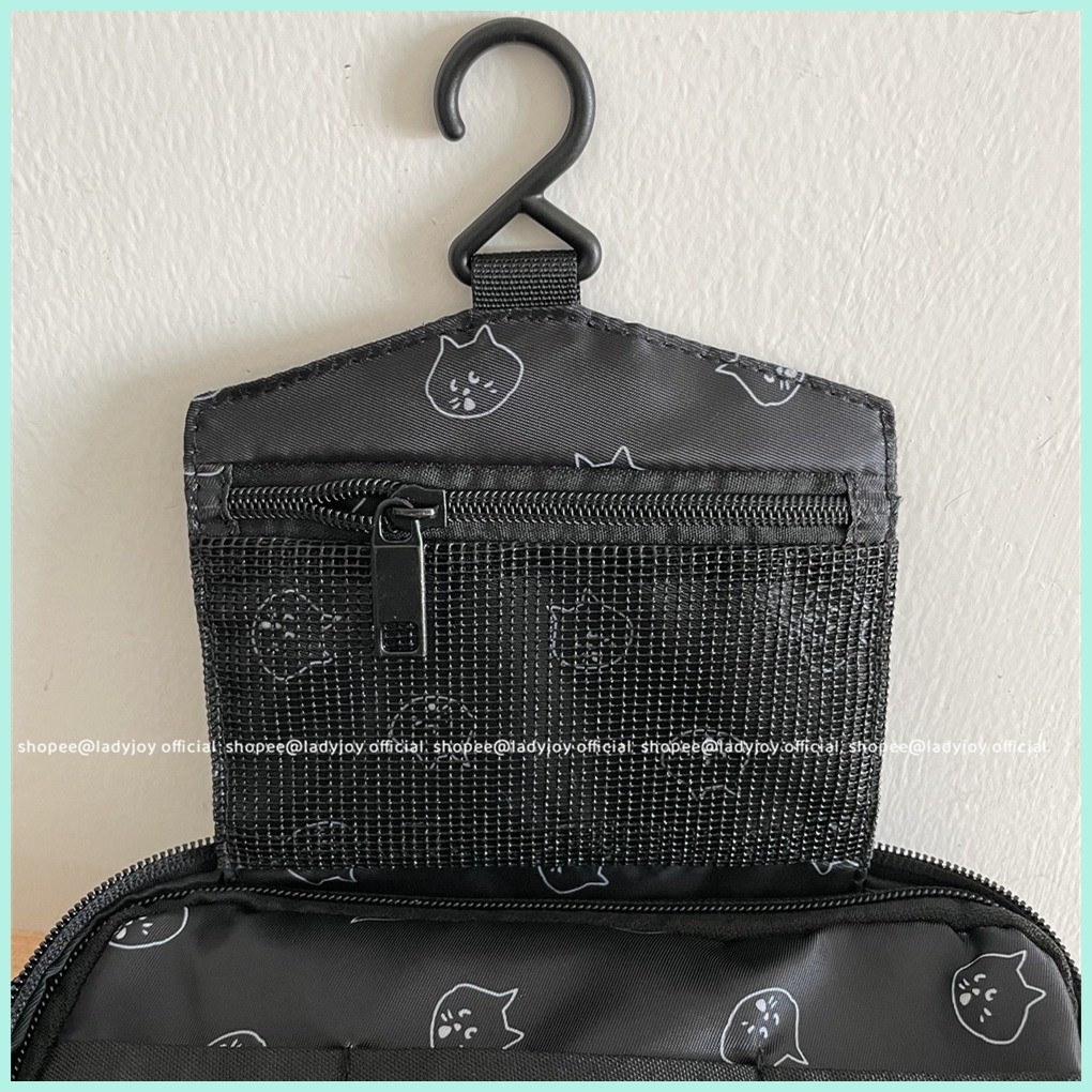 Japanese Nenet Surprised Cat Travel Storage Tri-fold Toilet Bag ...