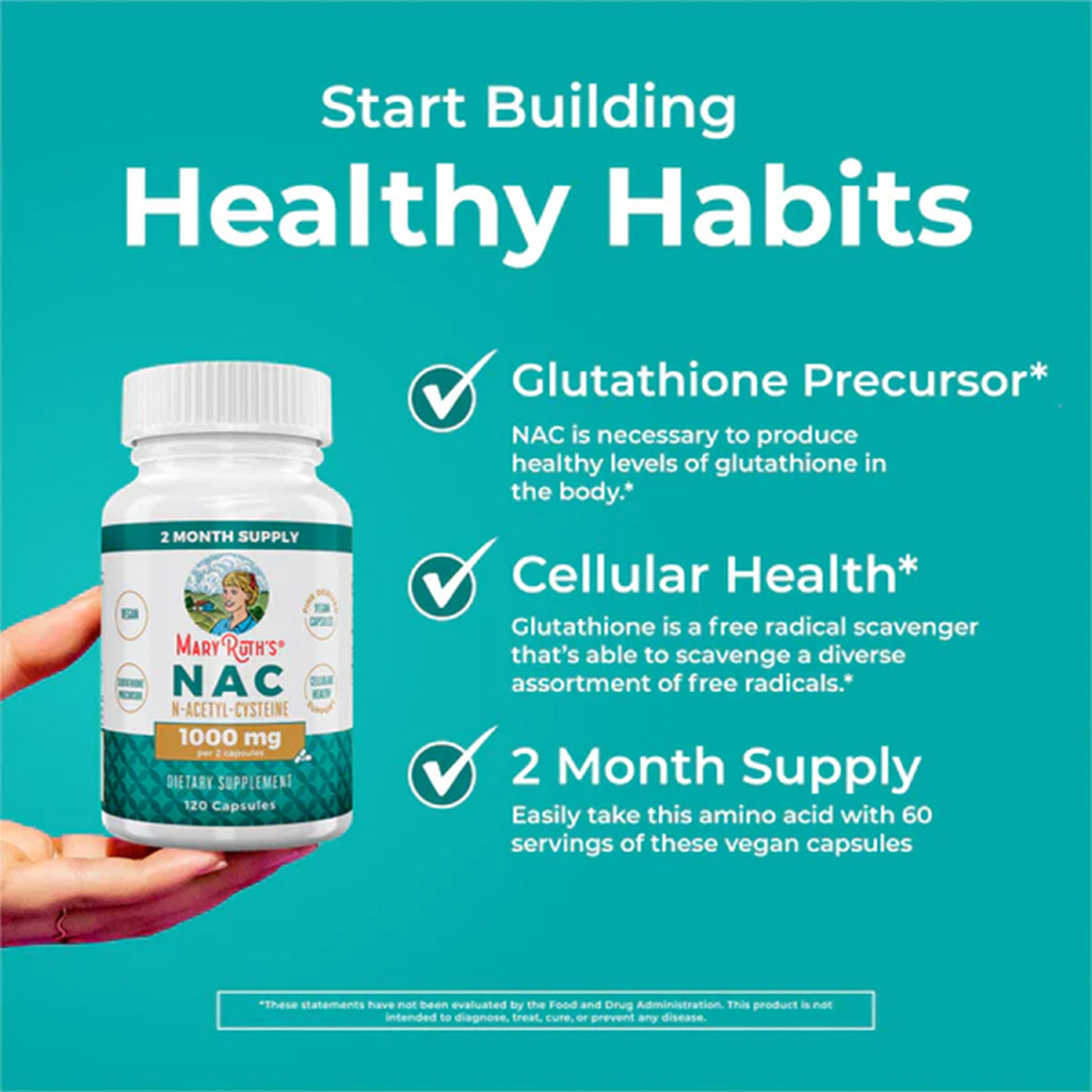 Mary Ruth's N-acetyl-cysteine (NAC)– Glutathione Support | Shopee ...
