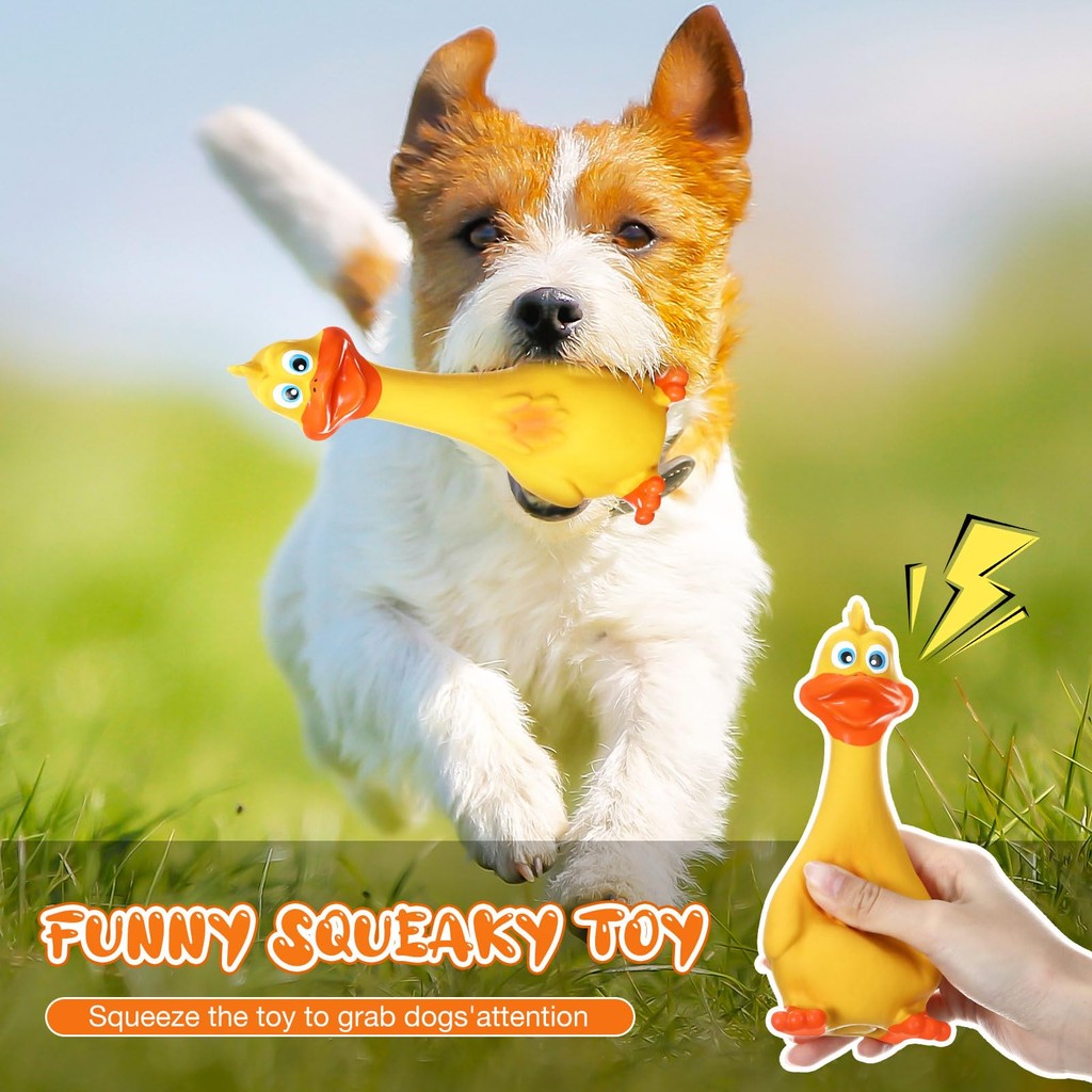 Pet Latex Toys Strange Barking Standing Big Bill Duck Sounding Chicken ...