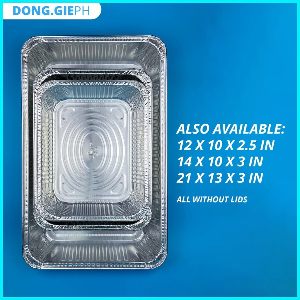 [10 PCS] 14 x 10 x 3 in] Large Party Aluminum Foil Trays without ...