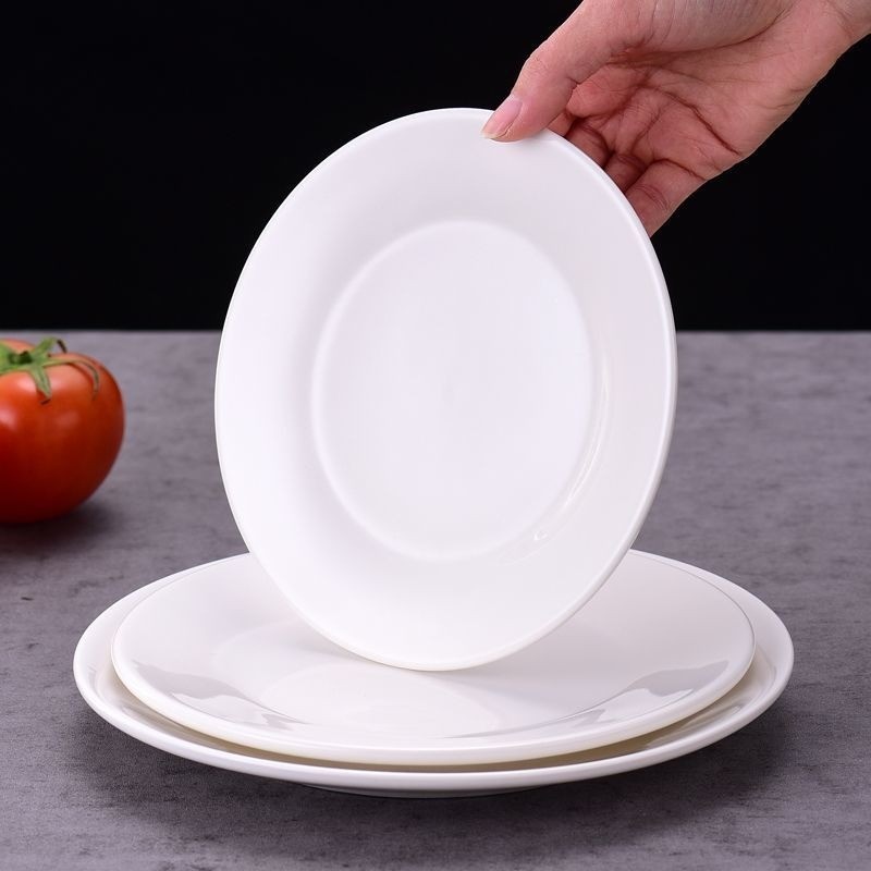 6/7 Inch Ceramic Dinner Plate White Flat Plate Western Style Steak ...