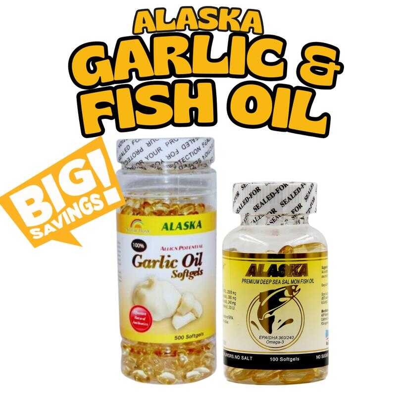 Alaska Garlic Oil 500Softgels Fish 100 Softgels Boost Immune System ...