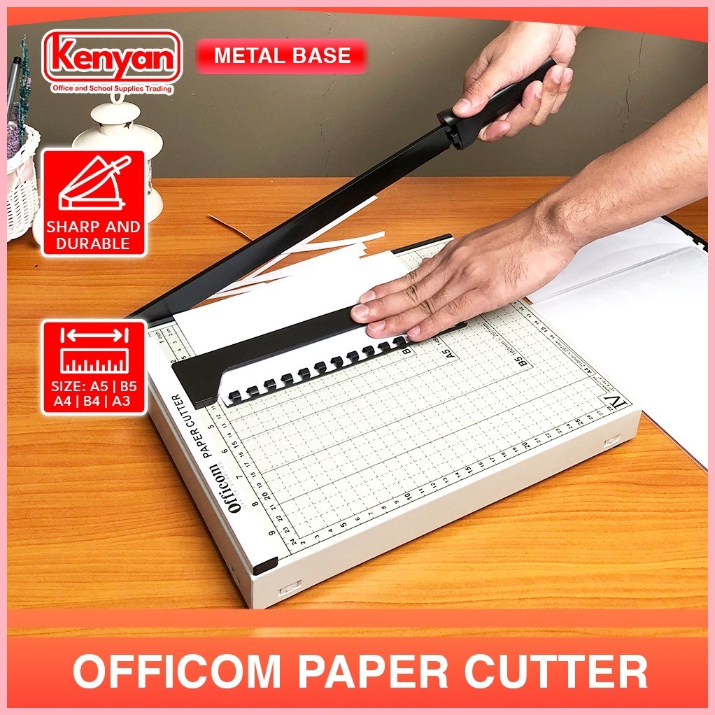 Officom Paper Cutter Metal Base (A4/A3/A5/B4/B5) Size Heavy Duty ...