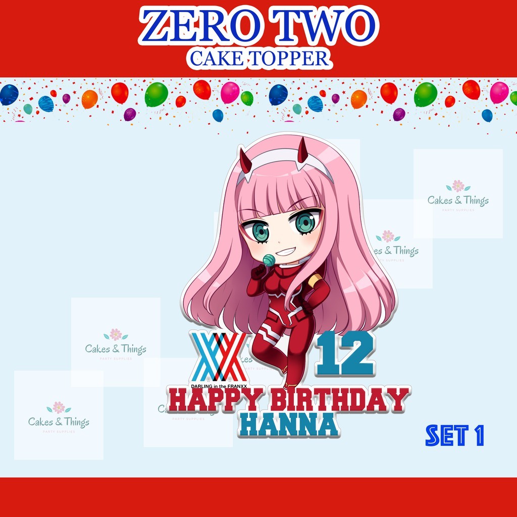 Zero Two Darling in the Franxx Cake Topper Party Decoration | Shopee ...