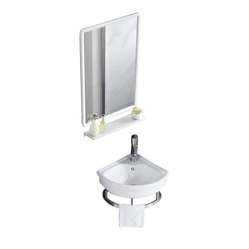 Wall-Mounted Wash Basin Ceramic Triangle Basin Wall-Mounted Washstand ...