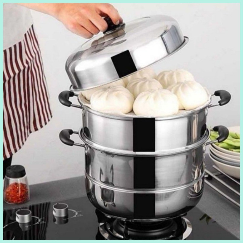 3 layers steamer stainless food steamer stainless steamer 3 layer ...
