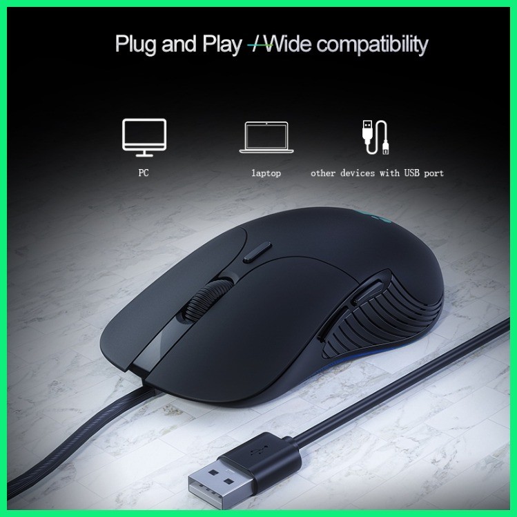 Inphic B1 wired gaming mouse, 4-speed adjustable DPI seven-color light ...