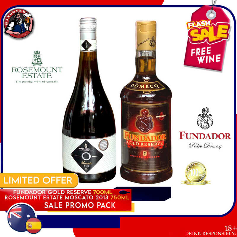 【Cod】Authentic Original Fundador Gold Reserve 700Ml + Rosemount Estate Moscato 2013 750Ml ...