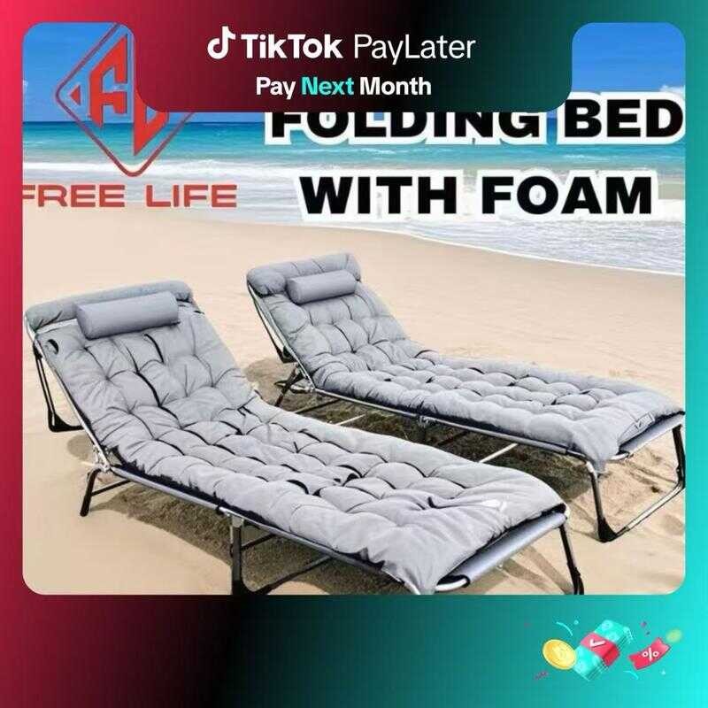FREE LIFE Folding Reclining Bed With Breathable Comfort Mattress ...
