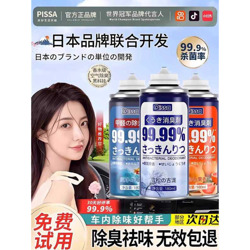 Interior Deodorizer Odor Eliminator Disinfectant Spray Car Freshener ...