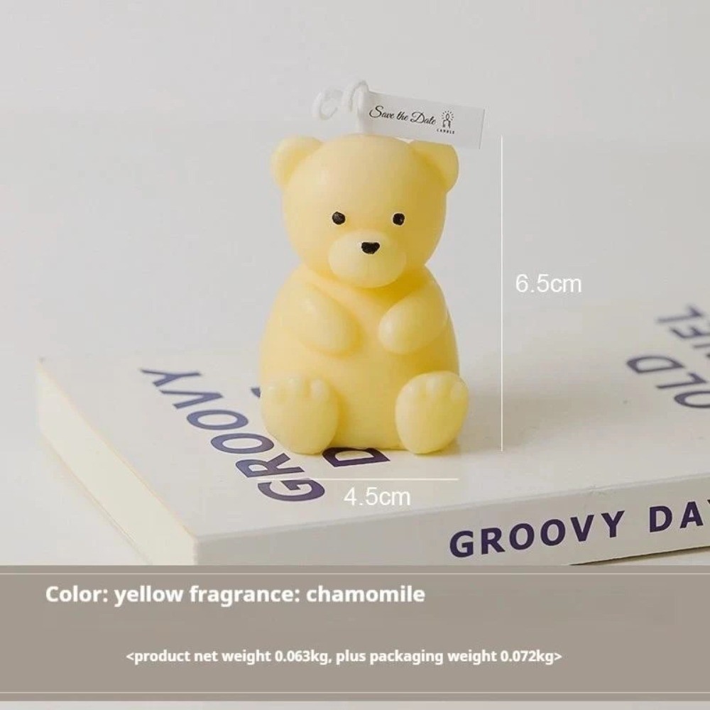 3D Sitting Little Cute Cartoon Bear Mini Bear Scented Candle Home ...