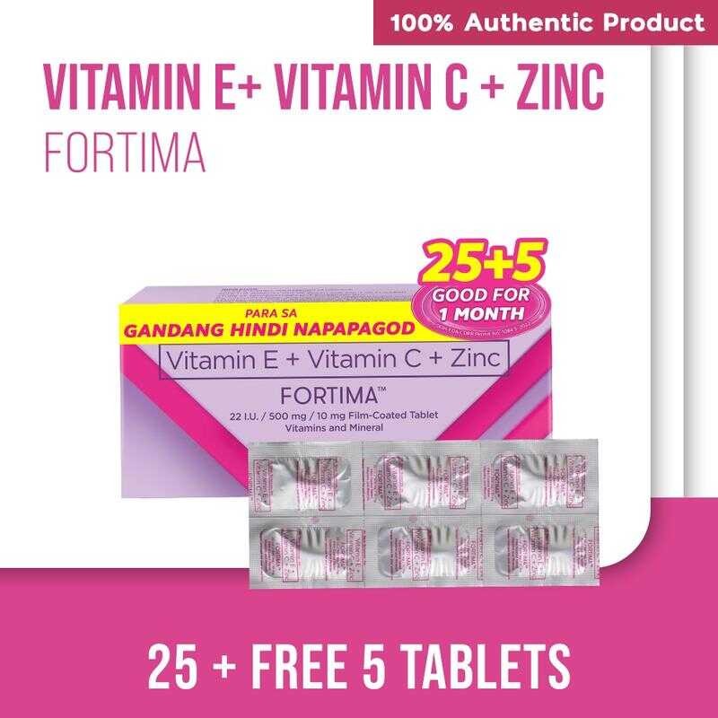 3 Fortima (Vitamin C + Zinc Vitamin E) 25S FREE 5 Capsules | Shopee ...