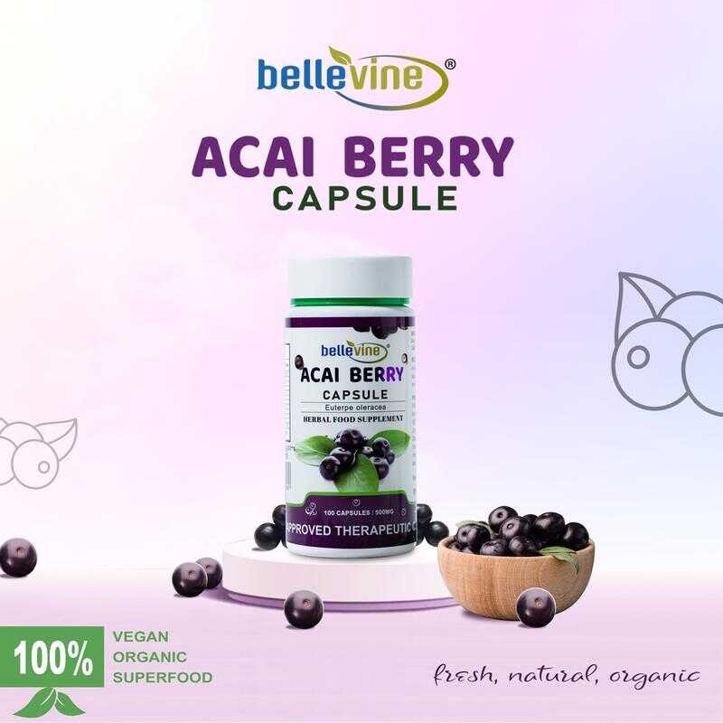 Acai Berry Herbal Supplement Capsule - 500Mg X 100 Capsules (Fda ...