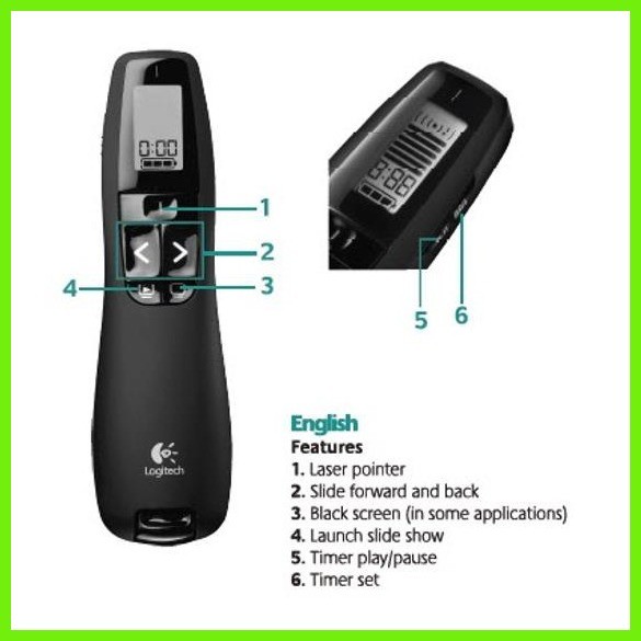 Logitech R800 Wireless Presenter With Laser Pointer _Red Light | Shopee ...