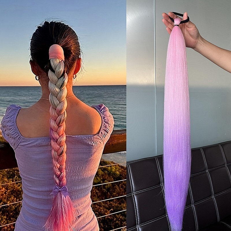 Kpop Demon Huntrix 1Pair Wig 24-inch Boxing Braid Wig Rubber Band Hair ...