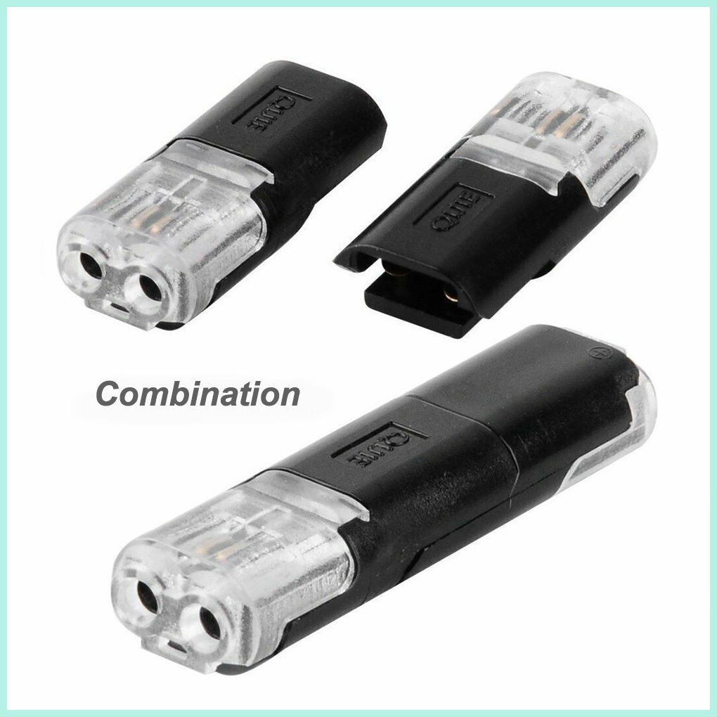10pcs 2pin Pluggable Wire Connector Quick Splice Electrical Cable Crimp ...
