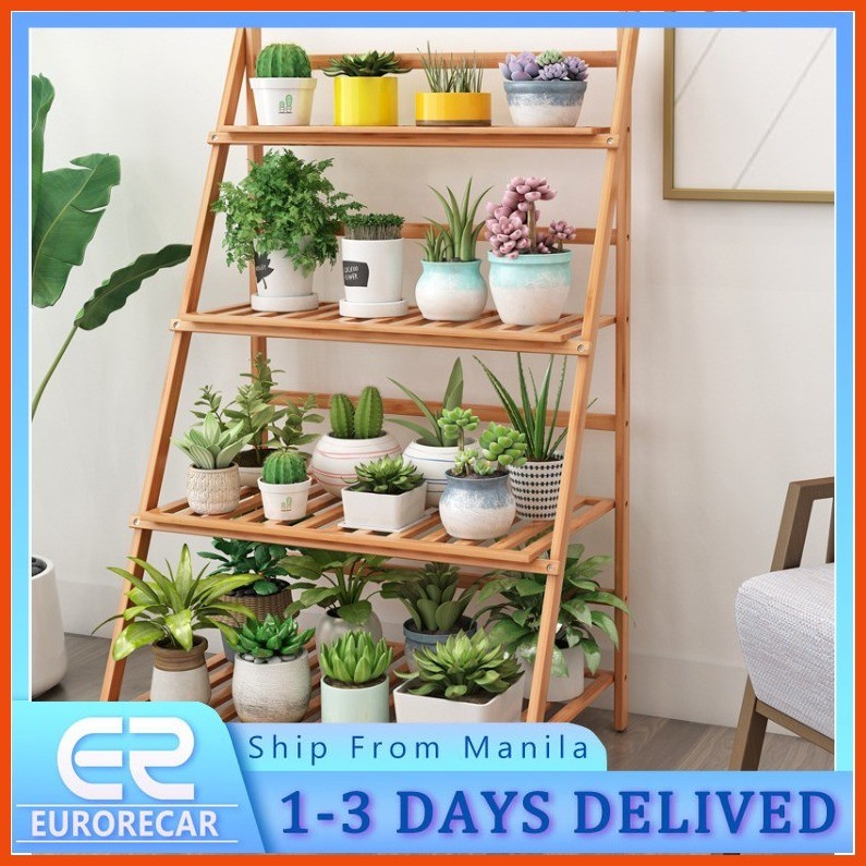 Tier Layers Water Resistant Bamboo Garden Rack Foldable Flower Pot ...
