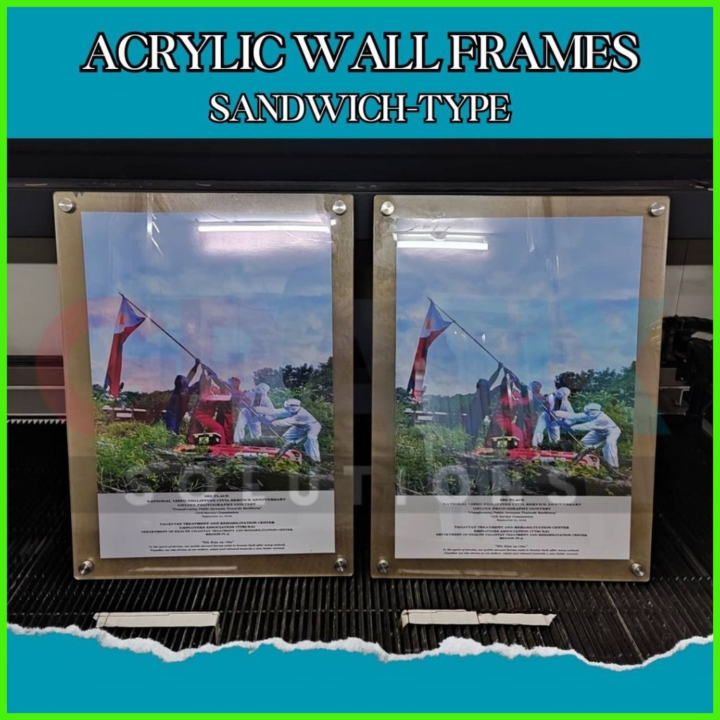 Acrylic Wall Frame for Permits Poster Mission Vision Sandwich-type Wall ...