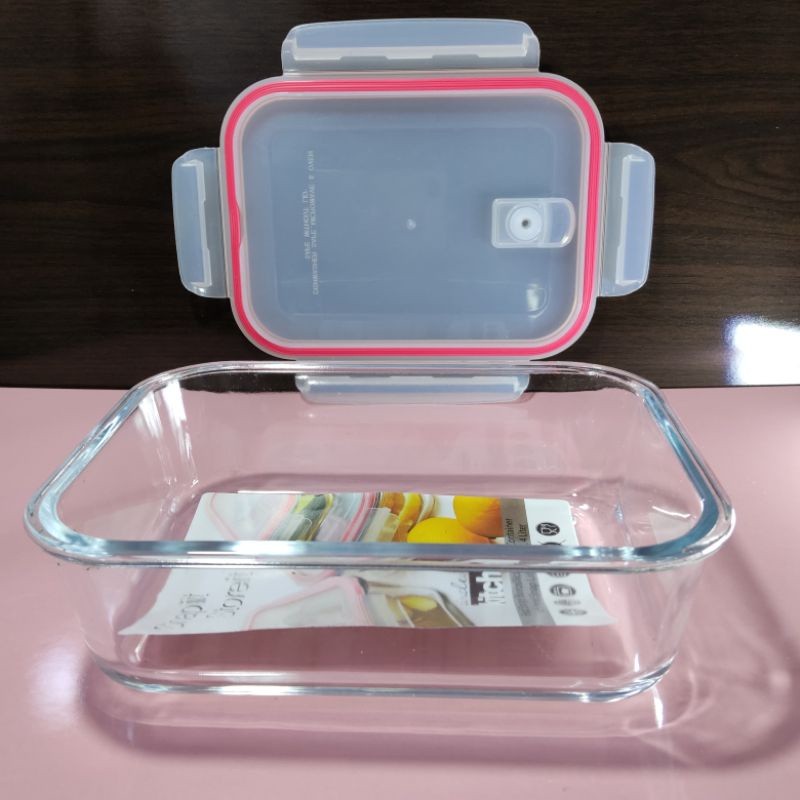 1pc Food Storage Borosilicate Glass Container W/ Vented Snap Lid High ...