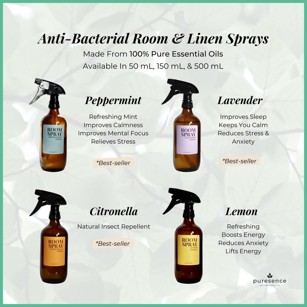 Lemon Anti-Bacterial Room Spray Linen Spray Deodorizer Air Freshener ...