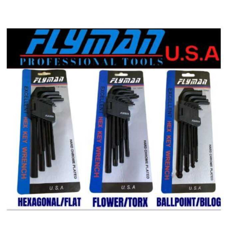 FLYMAN Allen Wrench Set Original Long Or Short 96F | Shopee Philippines