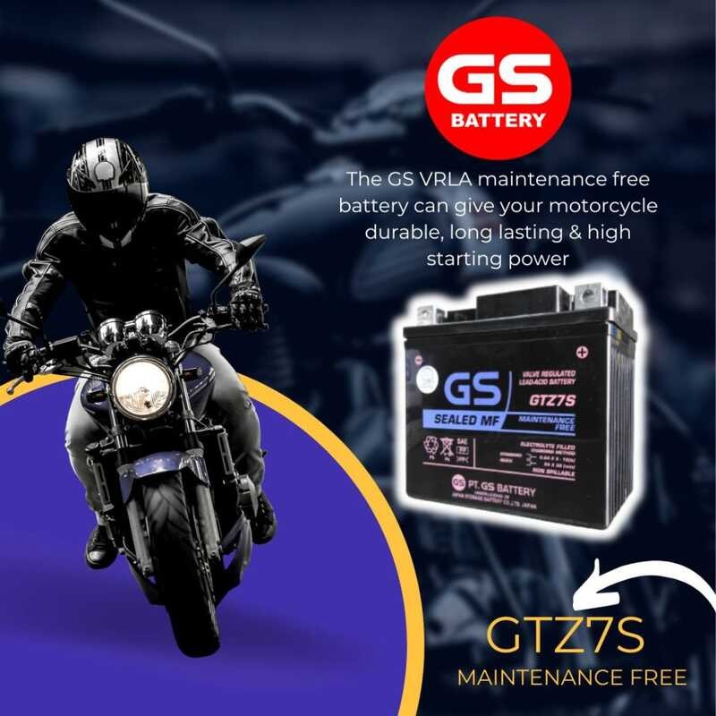 GS Gtz7s Sealed MF Motorcycle Battery With Free Keychain For RAIDER 150 ...