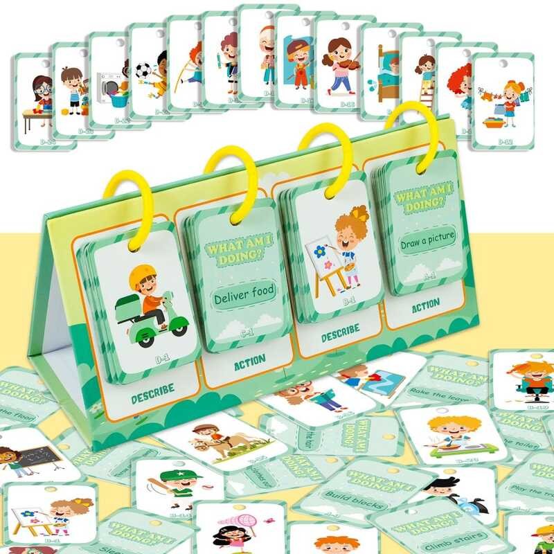 Verbs Action Word Builder Flip Chart 96 Visuals Flashcards Desktop ...