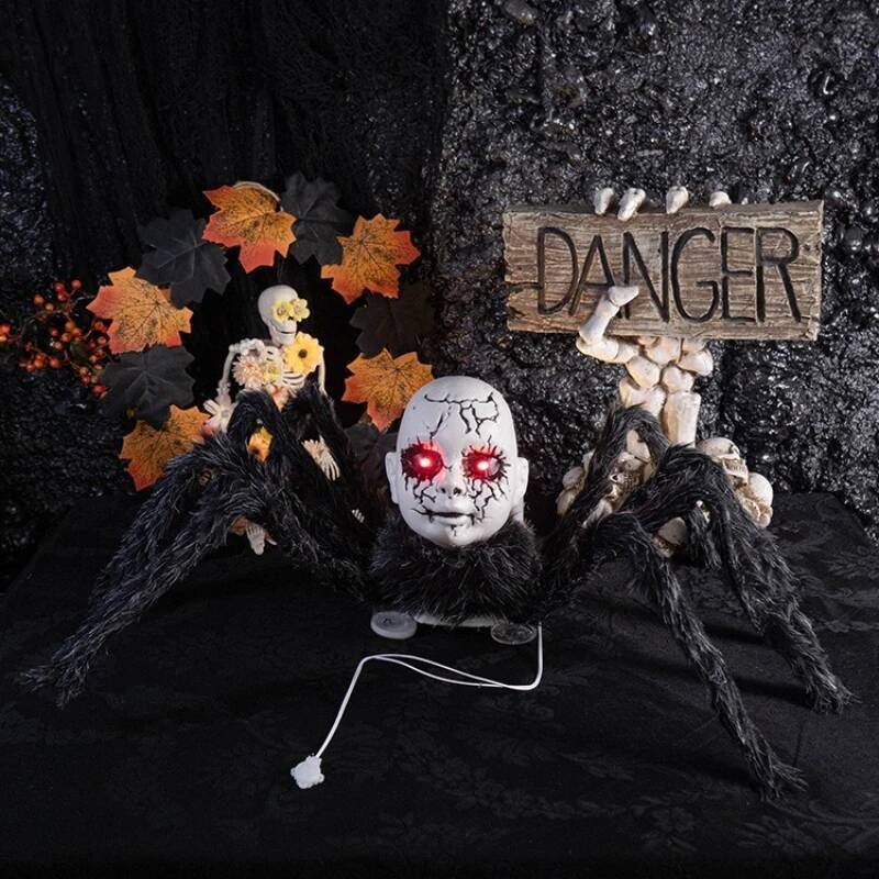 Face Doll Spider Motion Activated Glowing Sound Control Scary Walking ...