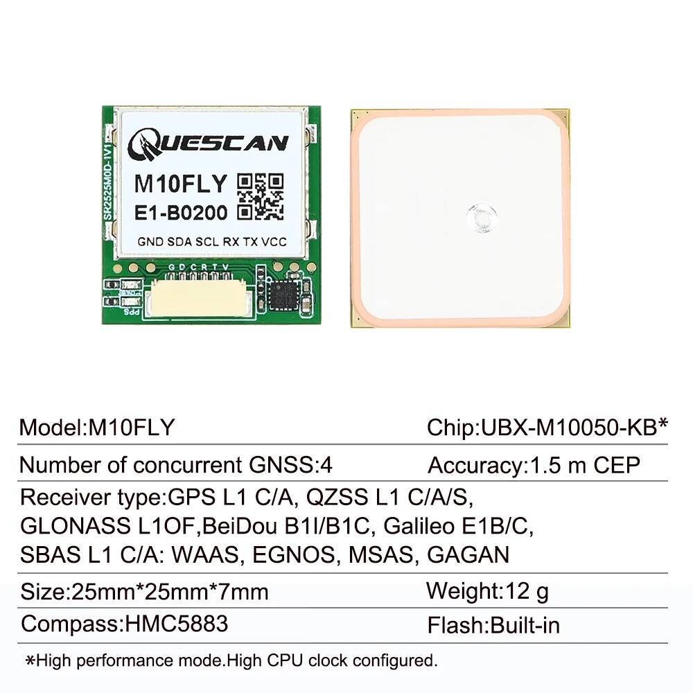 10Hz M10FLY M10 GPS Module with Compass for FPV Drone Flight Controller ...