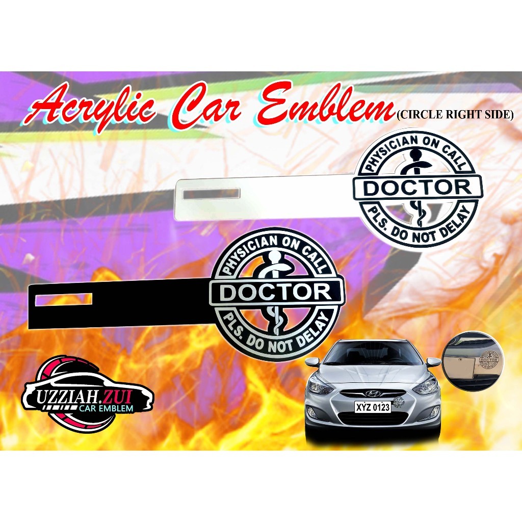 MD DOCTOR ACRYLIC CAR EMBLEM (RIGHT LOGO) | Shopee Philippines