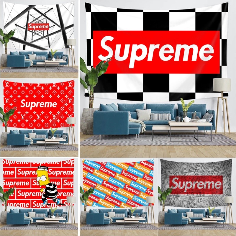 Supreme Wallpaper Personality Art Trend Wall Tapestry with Clips World ...