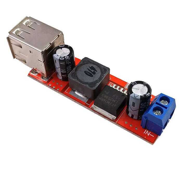 Dual USB Output 3A Step-Down Voltage Regulator 9/12/24/36V to 5V DC-DC ...