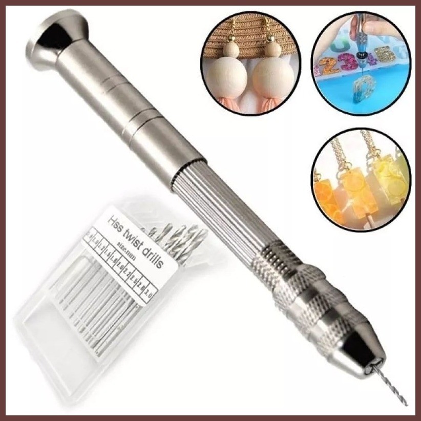 Mini hand drill with 20pcs 10pcs drill bits Manual handrill | Twist ...