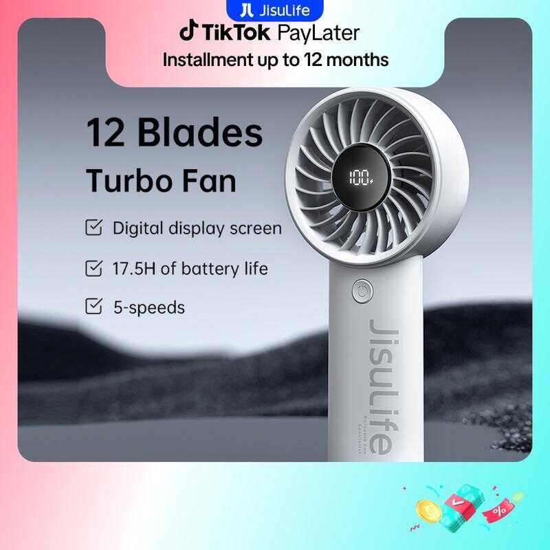 D83 JISULIFE Handheld Fan Life4 Rechargeable Long Battery Life Portable ...