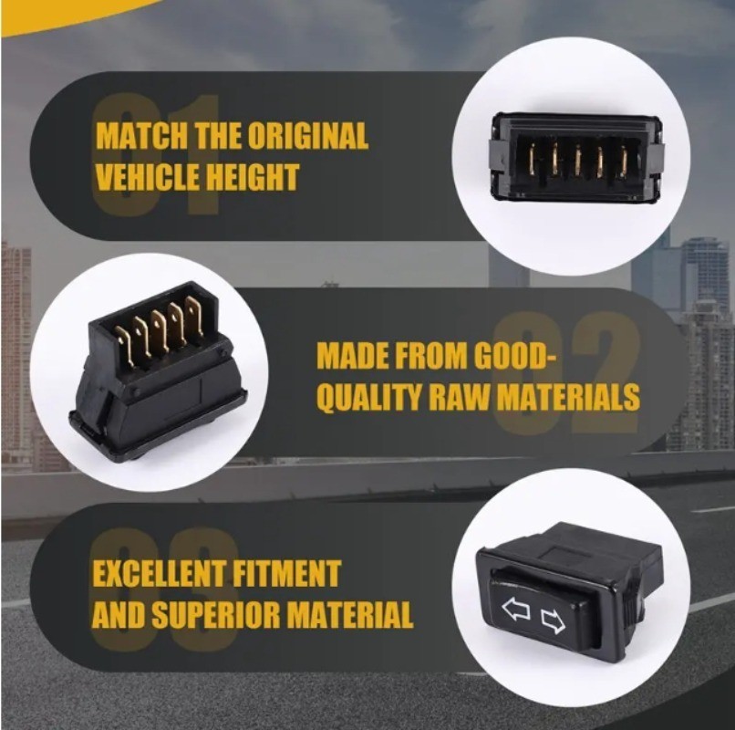 Universal Car Power Window Switch - 12V/24V 5-Pin LED Control Button ...